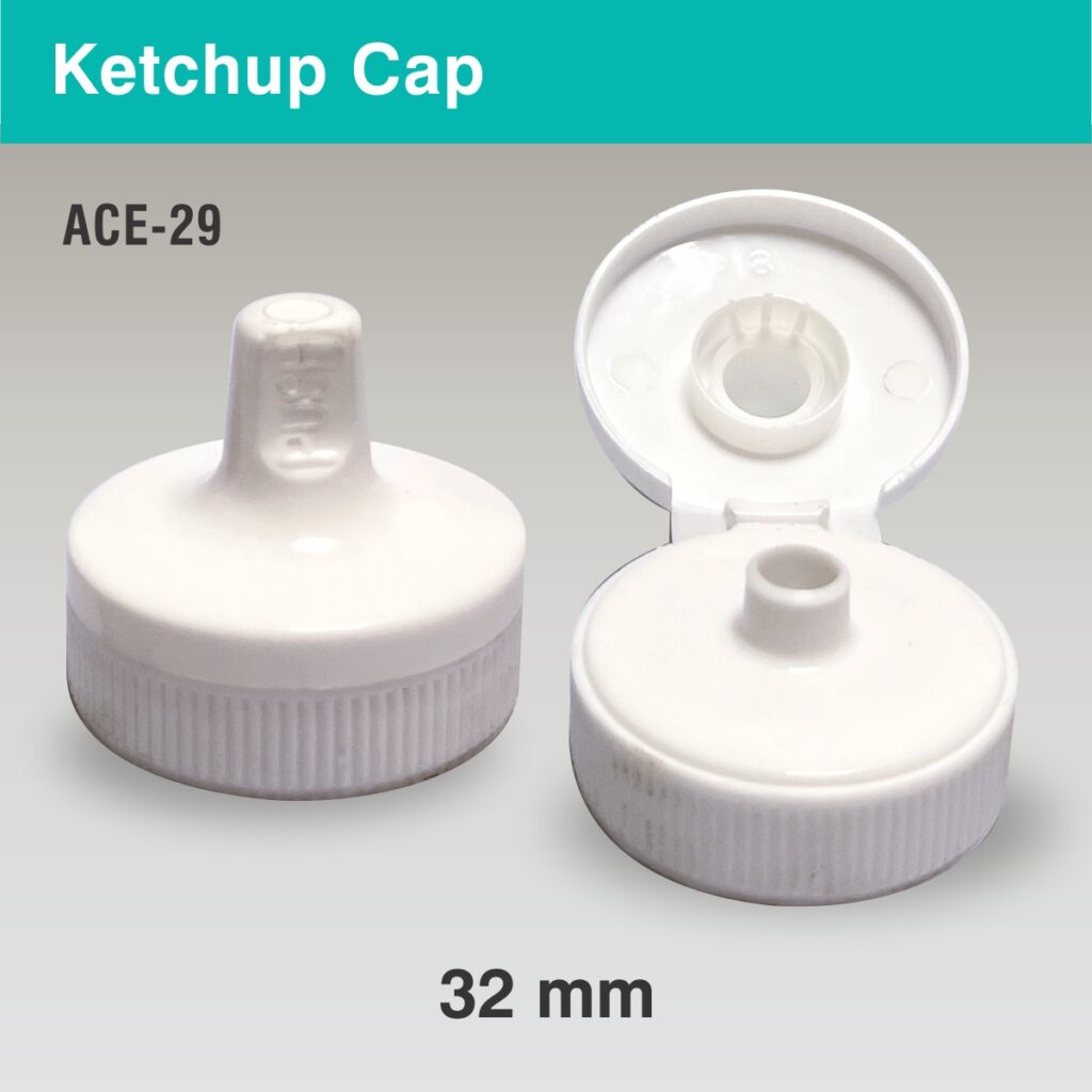 32mm Ketchup Flip Top Cap (FTC) - 32 mm – ACE -29 | Regent Plast